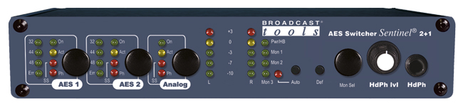 AES Switcher Sentinel® 2+1 – Web-based AES Silence Detector – Broadcast Tools | Problem Solved