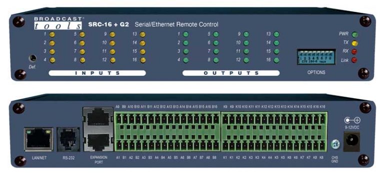 SRC-16 + G2 – Serial/Ethernet GPIO Interface - Broadcast Tools | Problem Solved